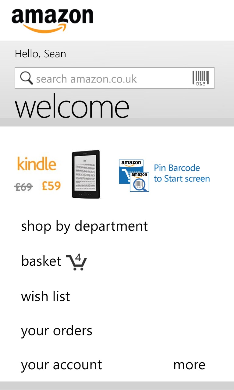 Amazon App for Windows Phone updated